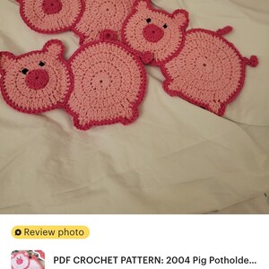 PDF CROCHET PATTERN: 2004 Pig Potholder Crochet Pattern, Vintage ...