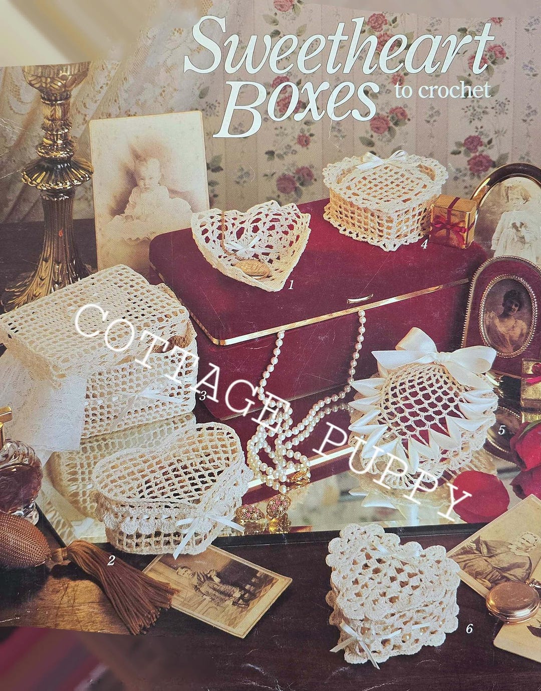 PDF CROCHET PATTERN: 1990 Six Sweeheart Lace Box Crochet Pattern ...