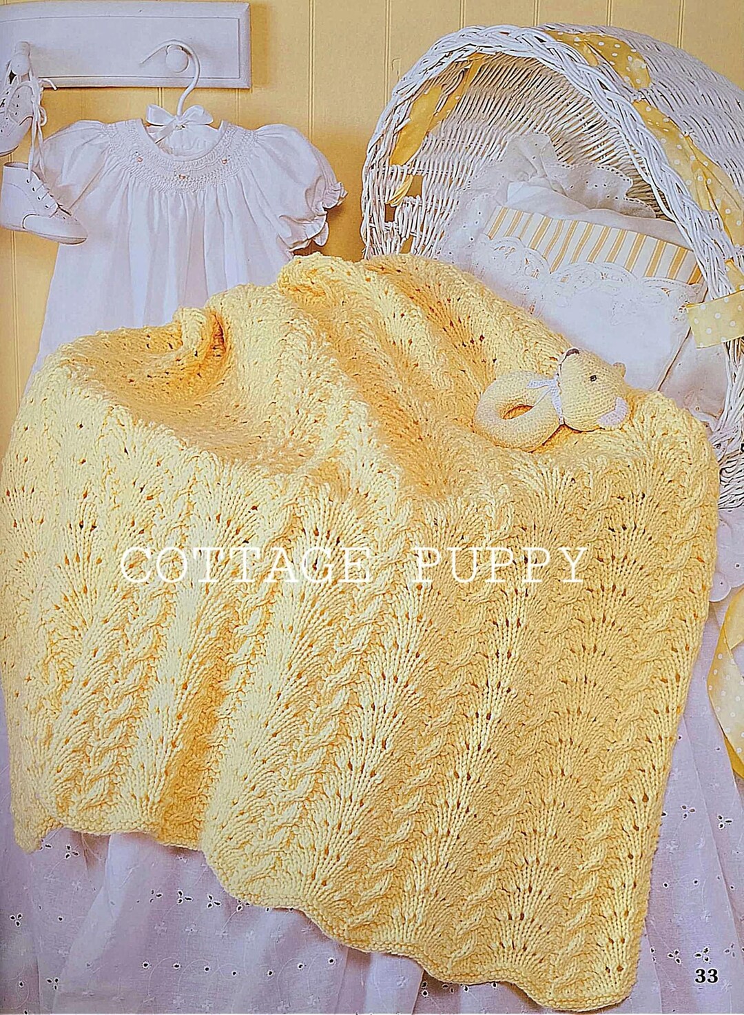 PDF KNIT PATTERN: 2000 Sunny Cables & Crowns Afghan Knit Pattern, Knit Blanket Pattern, Afghan ...