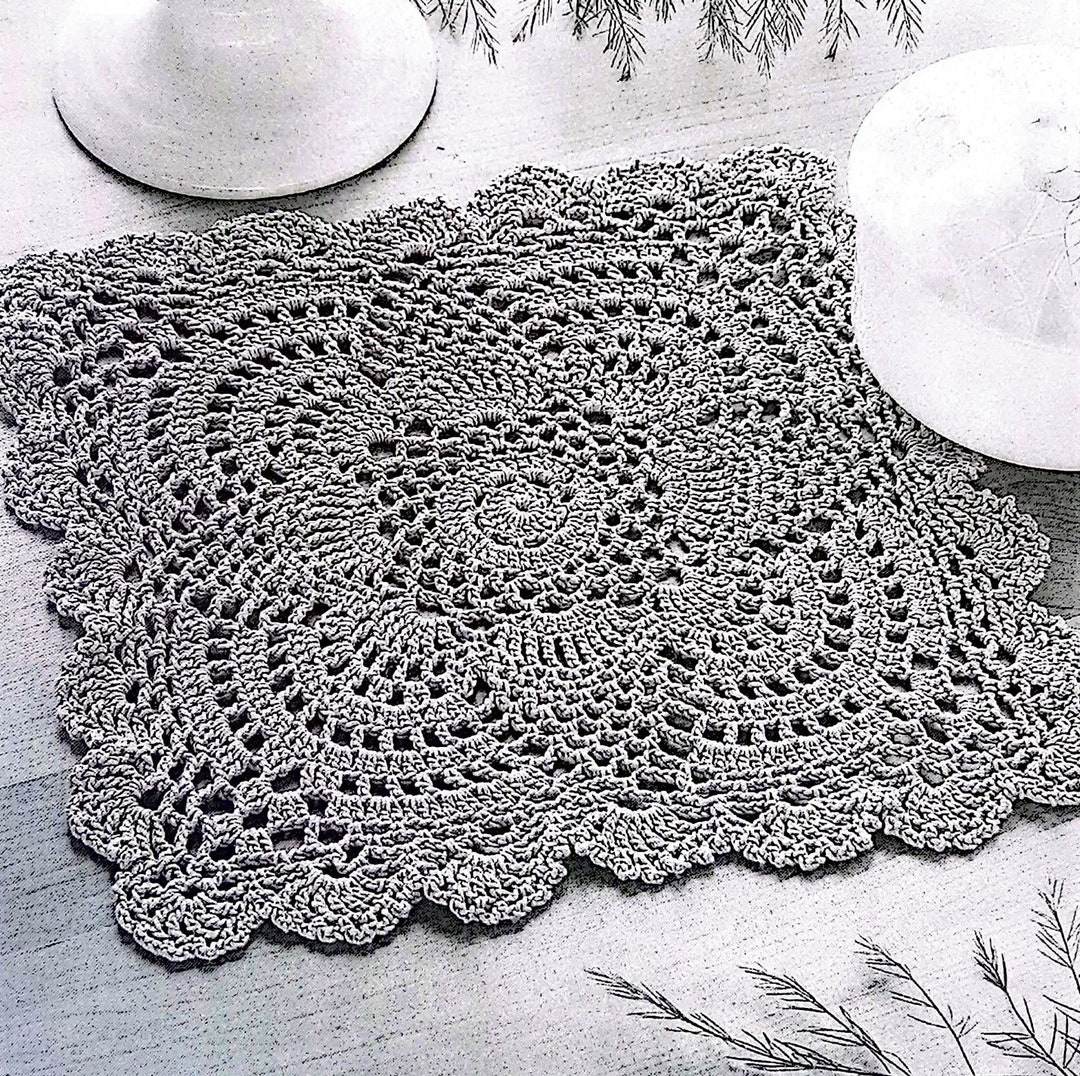 PDF CROCHET PATTERN: Vintage Square Doily Crochet Pattern, Vintage ...