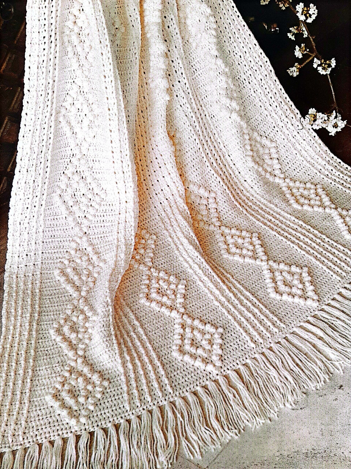 PDF CROCHET PATTERN: Vintage Aran Afghan Crochet Pattern, Vintage ...