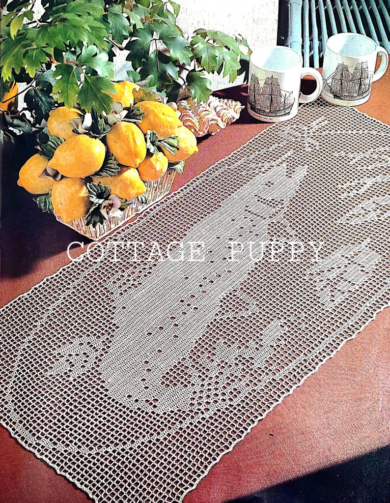 PDF CROCHET PATTERN: 1990 Fish Filet Table Runner Crochet Pattern ...