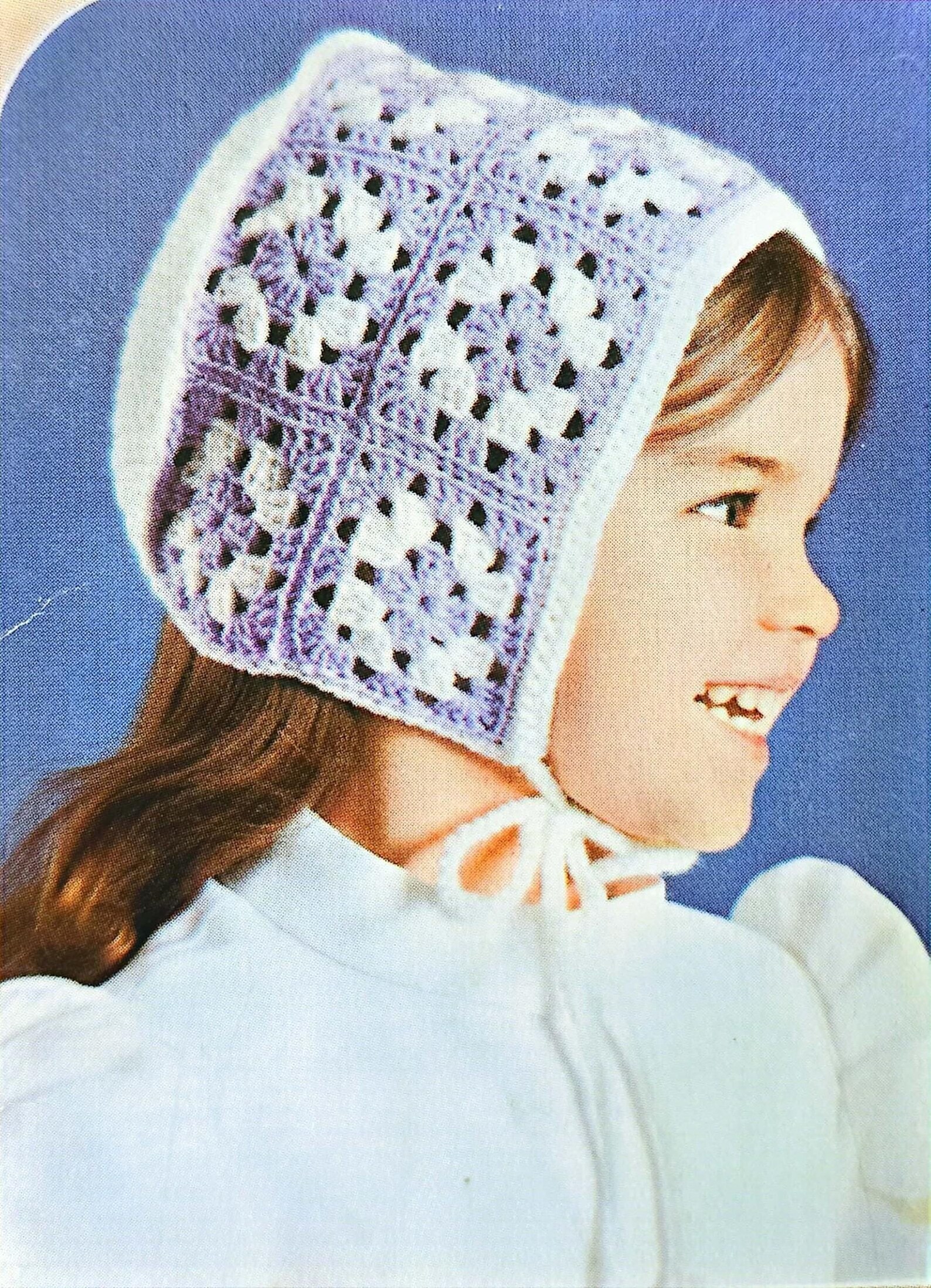 PDF CROCHET PATTERN: Vintage Childs Granny Square Bonnet Crochet ...