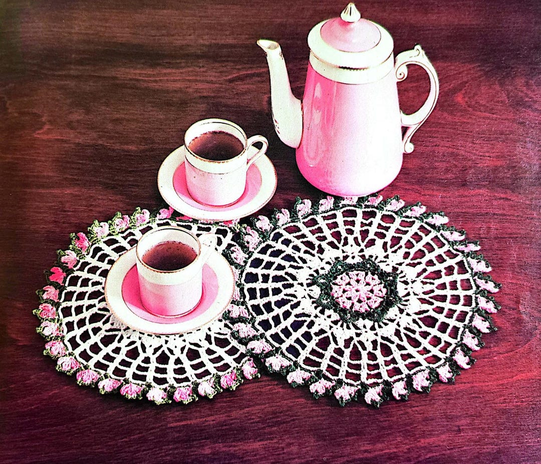 PDF CROCHET PATTERN: 1978 Prairie Rose Doily Crochet Pattern, Vintage ...