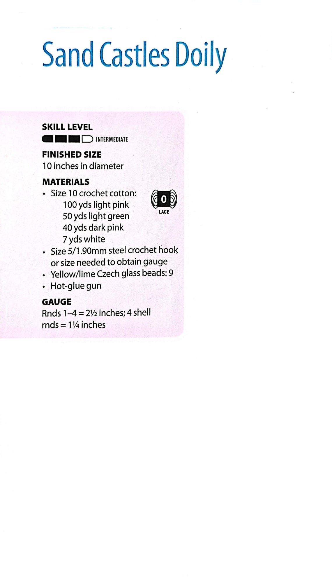 PDF CROCHET PATTERN: Sand Castles Doily Crochet Pattern, Vintage ...