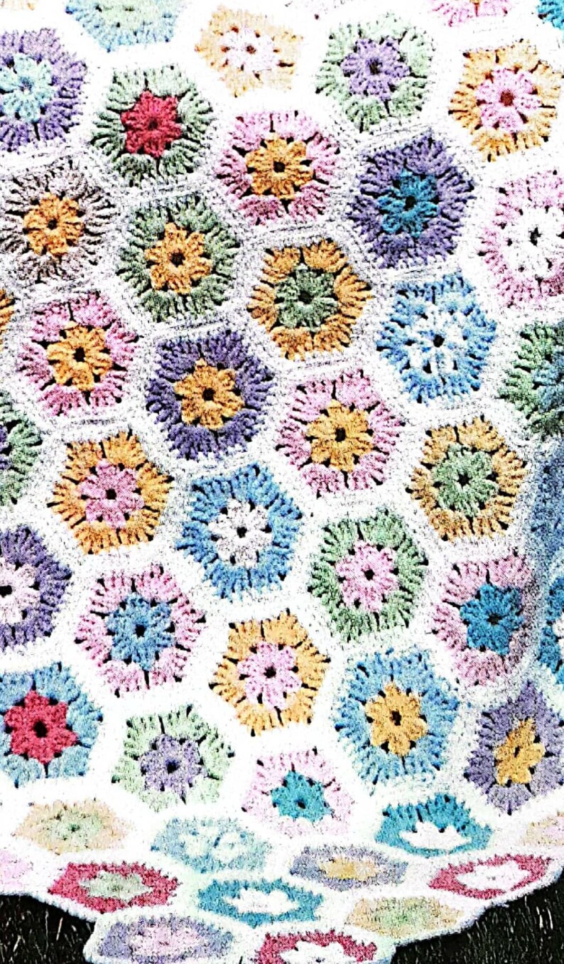 PDF CROCHET: Monet's Garden Afghan Crochet Pattern, Vintage Crochet ...