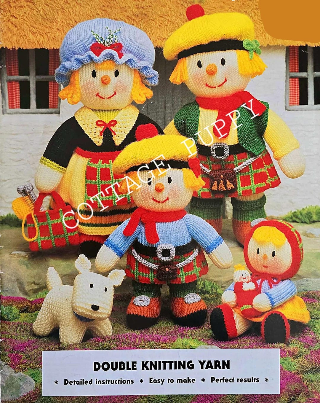 PDF KNIT PATTERN: Scottish Scarecrow Family Bundle Knit Pattern ...