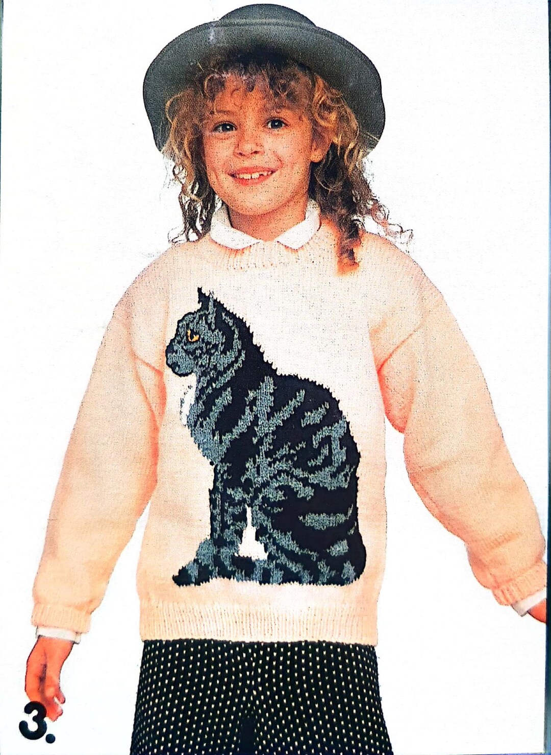 PDF KNIT PATTERN: 1990 4 Cat Sweaters Knit Pattern, Cat Knitting Chart ...