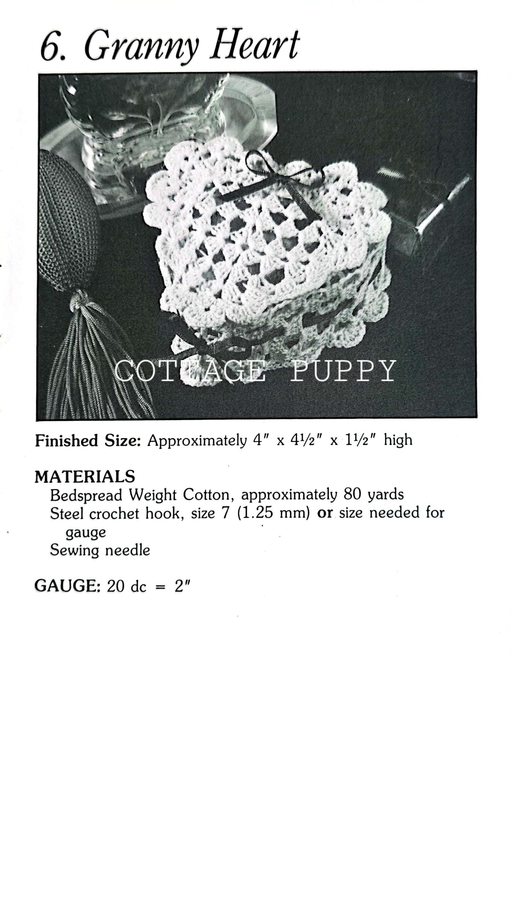 PDF CROCHET PATTERN: 1990 Six Sweeheart Lace Box Crochet Pattern ...