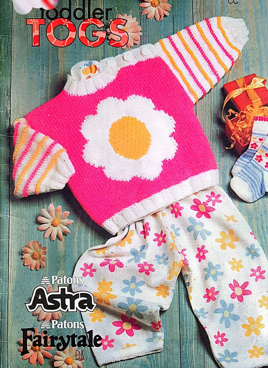 PDF KNIT PATTERN: 1997 Flower Power Sweater Knit Pattern, Vintage Knit ...