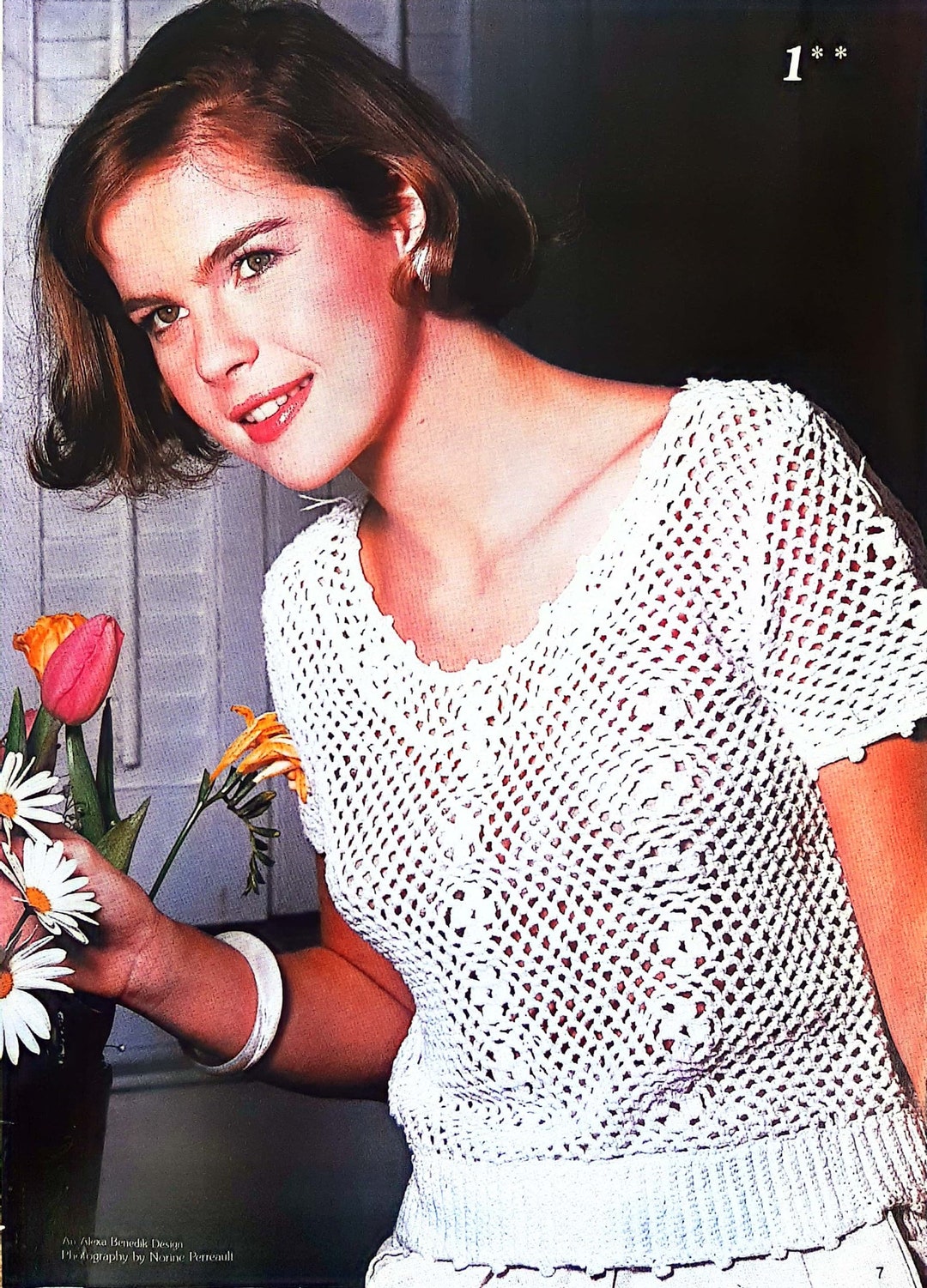 PDF CROCHET PATTERN: 1985 Cool Cotton Pullover Crochet Pattern, Vintage ...