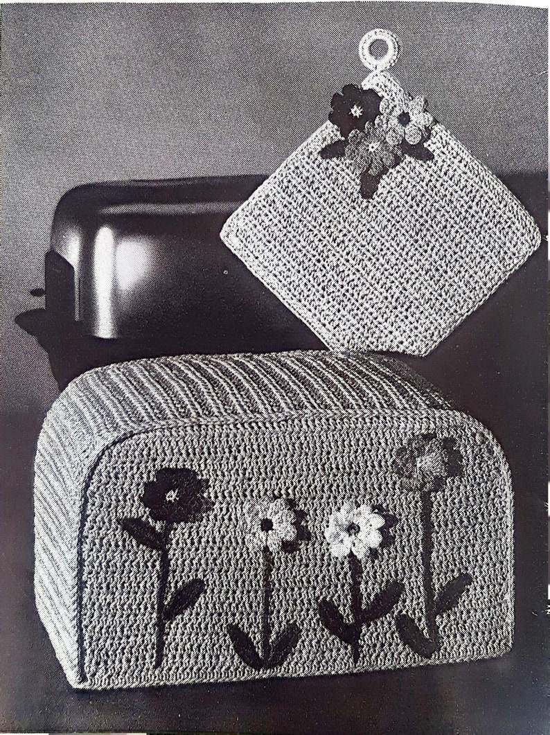 PDF CROCHET PATTERN: 1957 Toaster Cover Crochet Pattern & Potholder ...