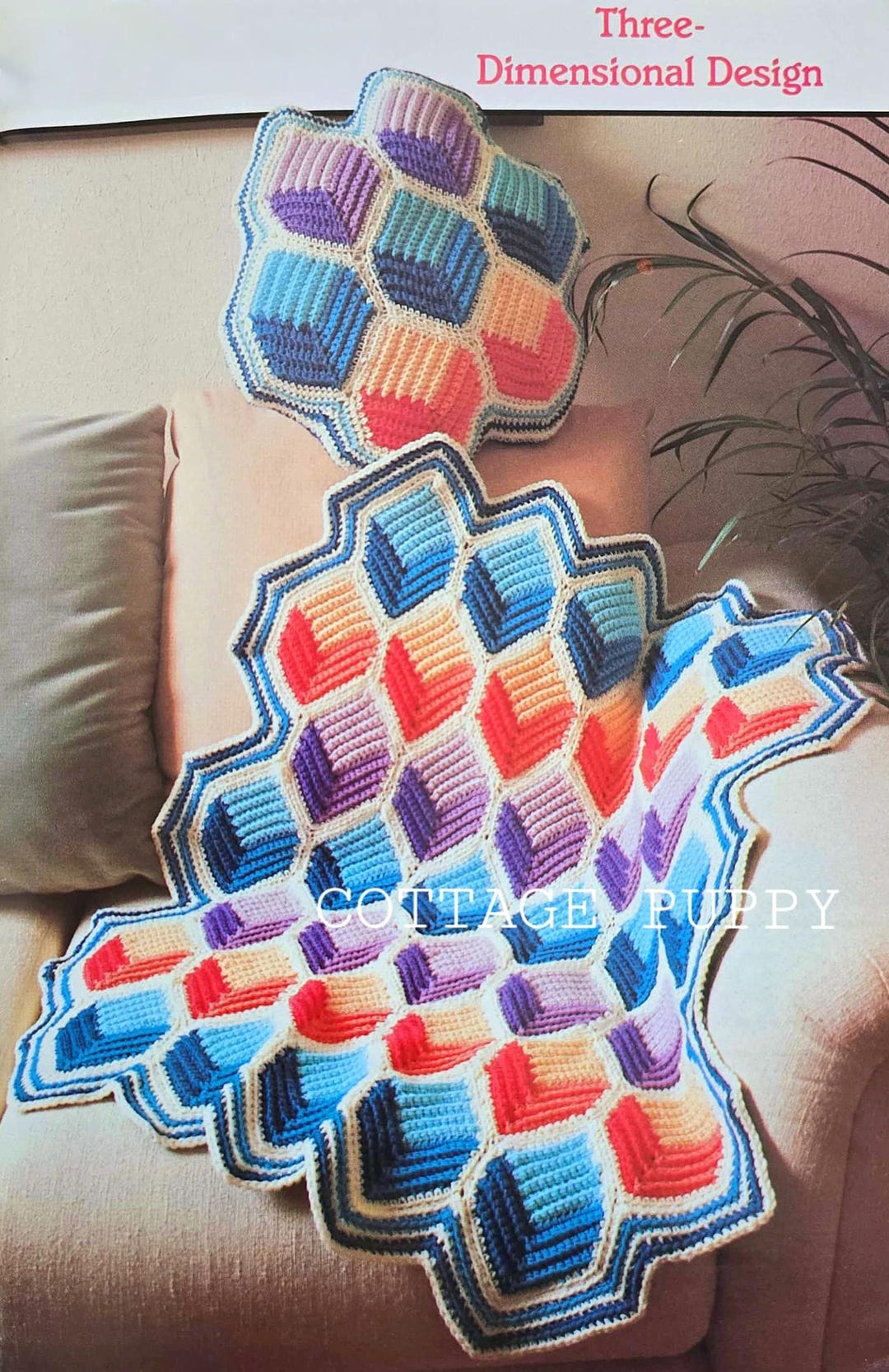 PDF CROCHET PATTERN: 1984 3D Color Cubes Blanket Crochet Pattern ...