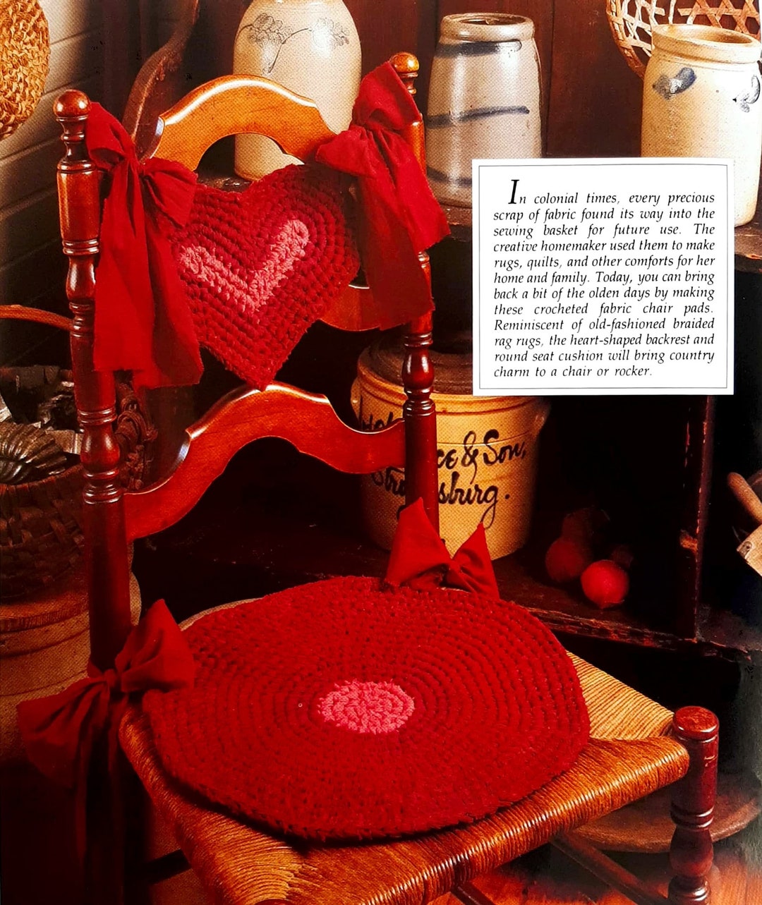 PDF CROCHET PATTERN: 1990 Country Backrest & Seat Cushion, Vintage ...