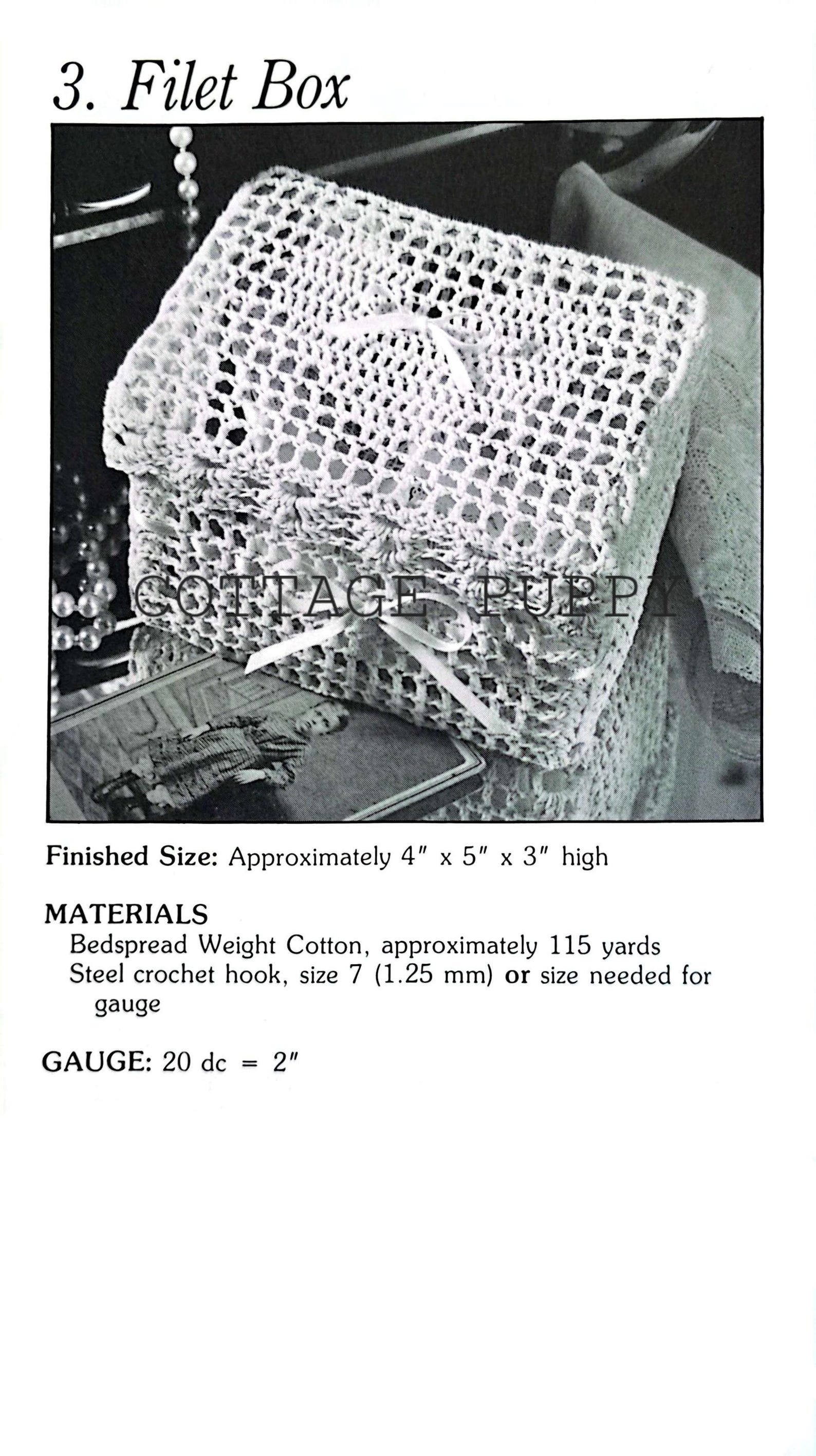 PDF CROCHET PATTERN: 1990 Six Sweeheart Lace Box Crochet Pattern ...