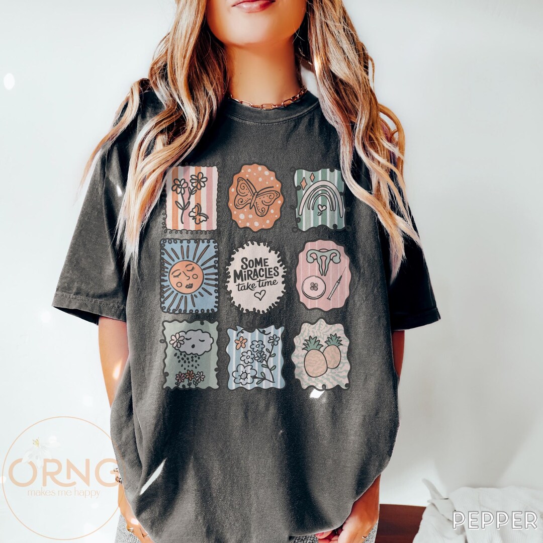 IVF Shirt • Comfort Colors Tee • “some Miracles Take Time” Hand-drawn ...