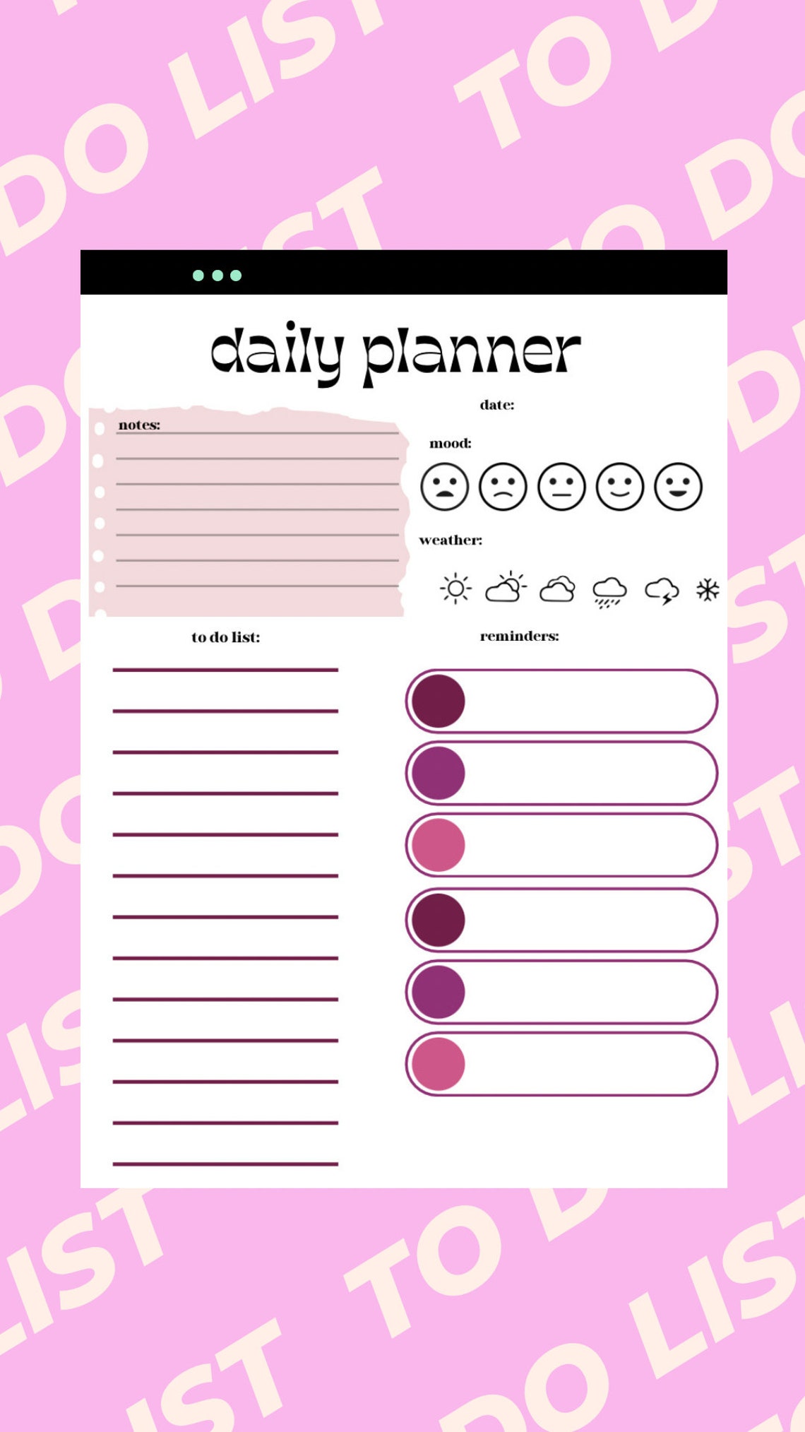 Funky Aesthetic Printable Daily Planner Purple Mood PDF Printable ...