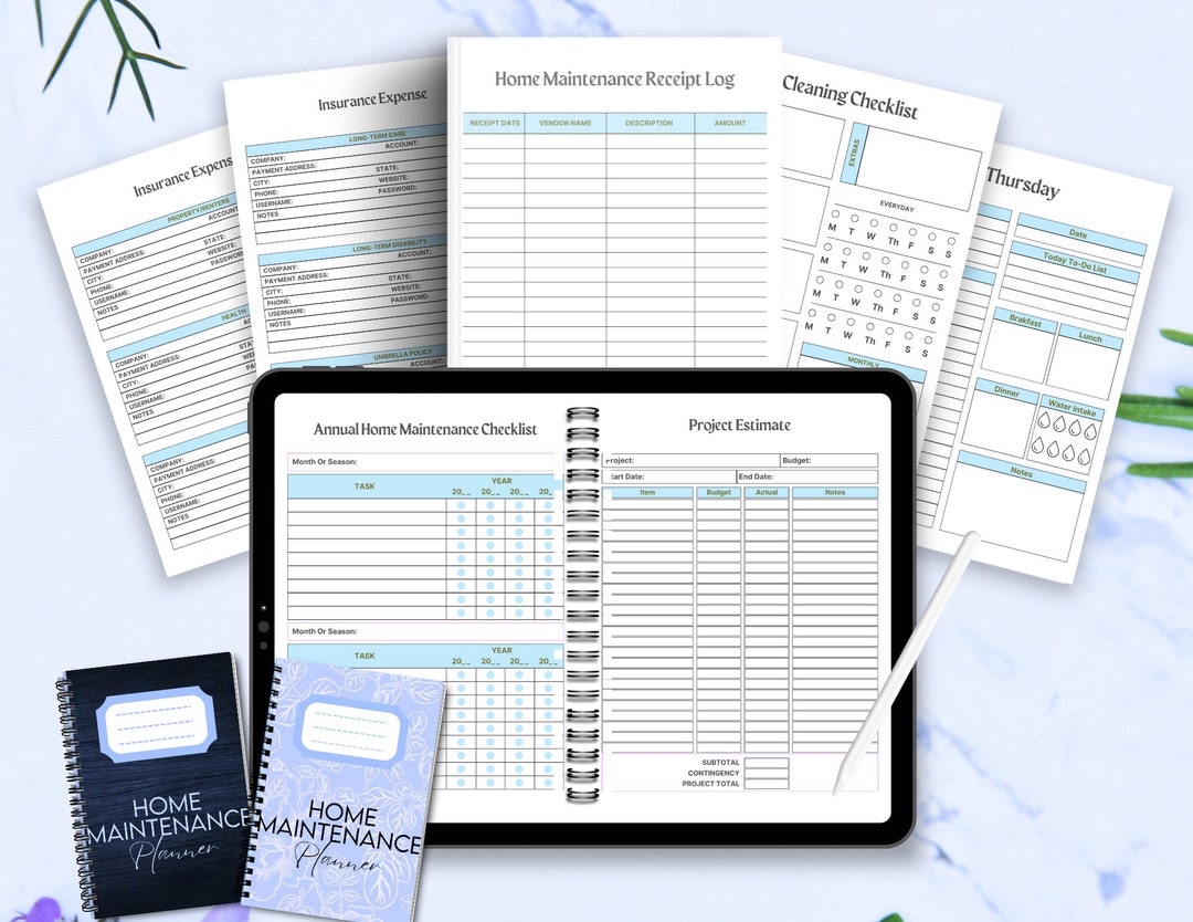 Home Maintenance Planner Home Organizer Planner Home Maintenance ...