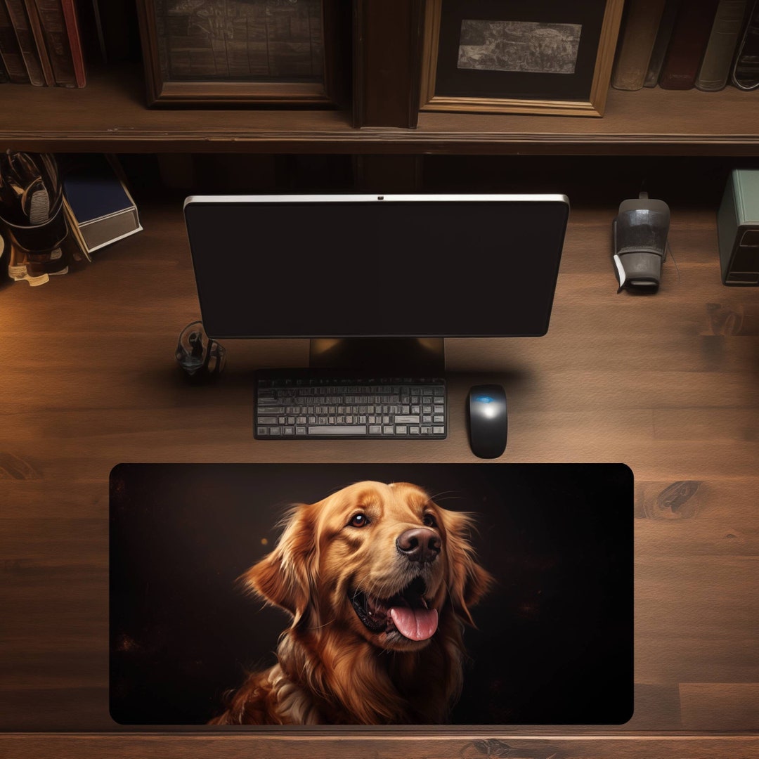Golden Retriever Large Mouse Pad Custom Pet Desk Mat Custom Desk Pad ...
