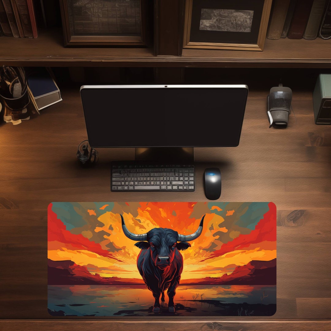 Bull Large Mouse Pad Gamer Desk Mat Bull Desk Pad Bull Deskmat Bull ...