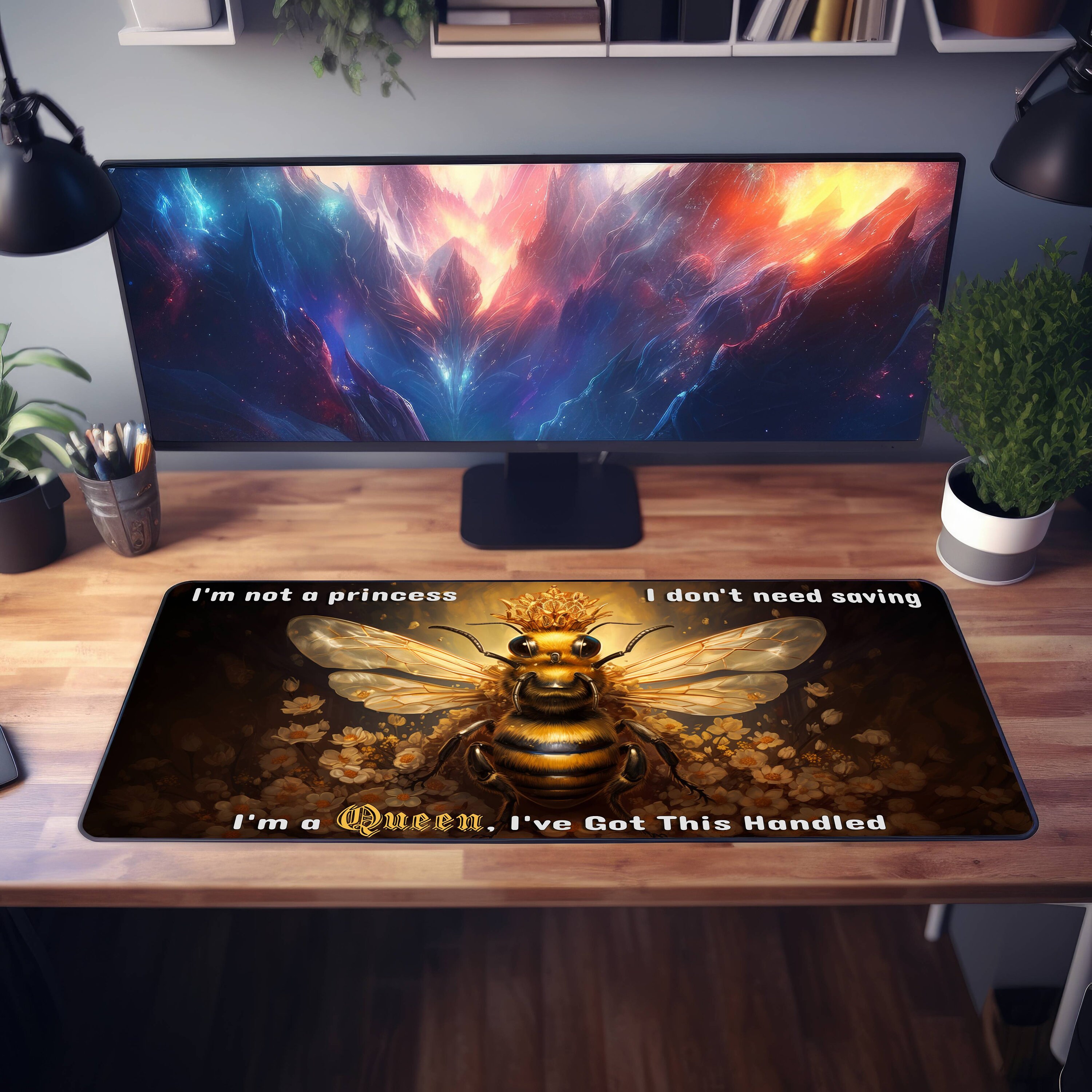 Queen Bee Large Mouse Pad Gamer Desk Mat Bee Desk Pad Bee Deskmat Bee ...