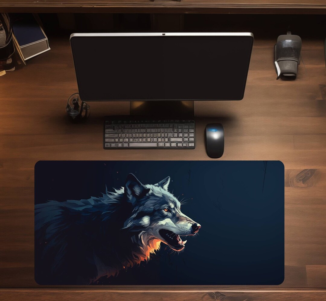 Wolf Large Mouse Pad Gamer Desk Mat Wolf Desk Pad Wolf Deskmat Wolf ...