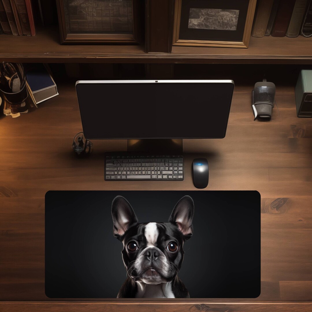 Boston Terrier Large Mouse Pad Custom Pet Desk Mat Custom Desk Pad ...