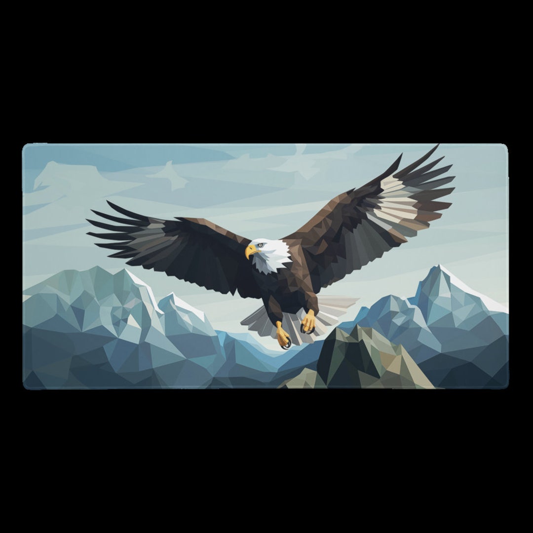 Eagle Desk Mat, Eagle Mouse Pad, Sky, Mountain, Soaring, Gaming Desk ...