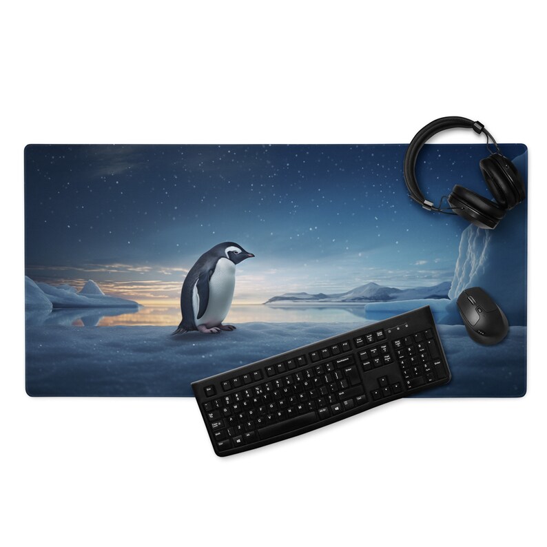 Penguin Large Mouse Pad Gamer Desk Mat Penguin Desk Pad Penguin Deskmat ...