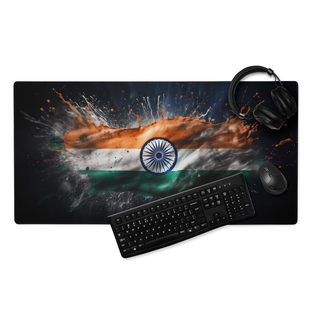 India Flag Mouse Pad Gamer Desk Mat India Desk Pad India Deskmat India ...