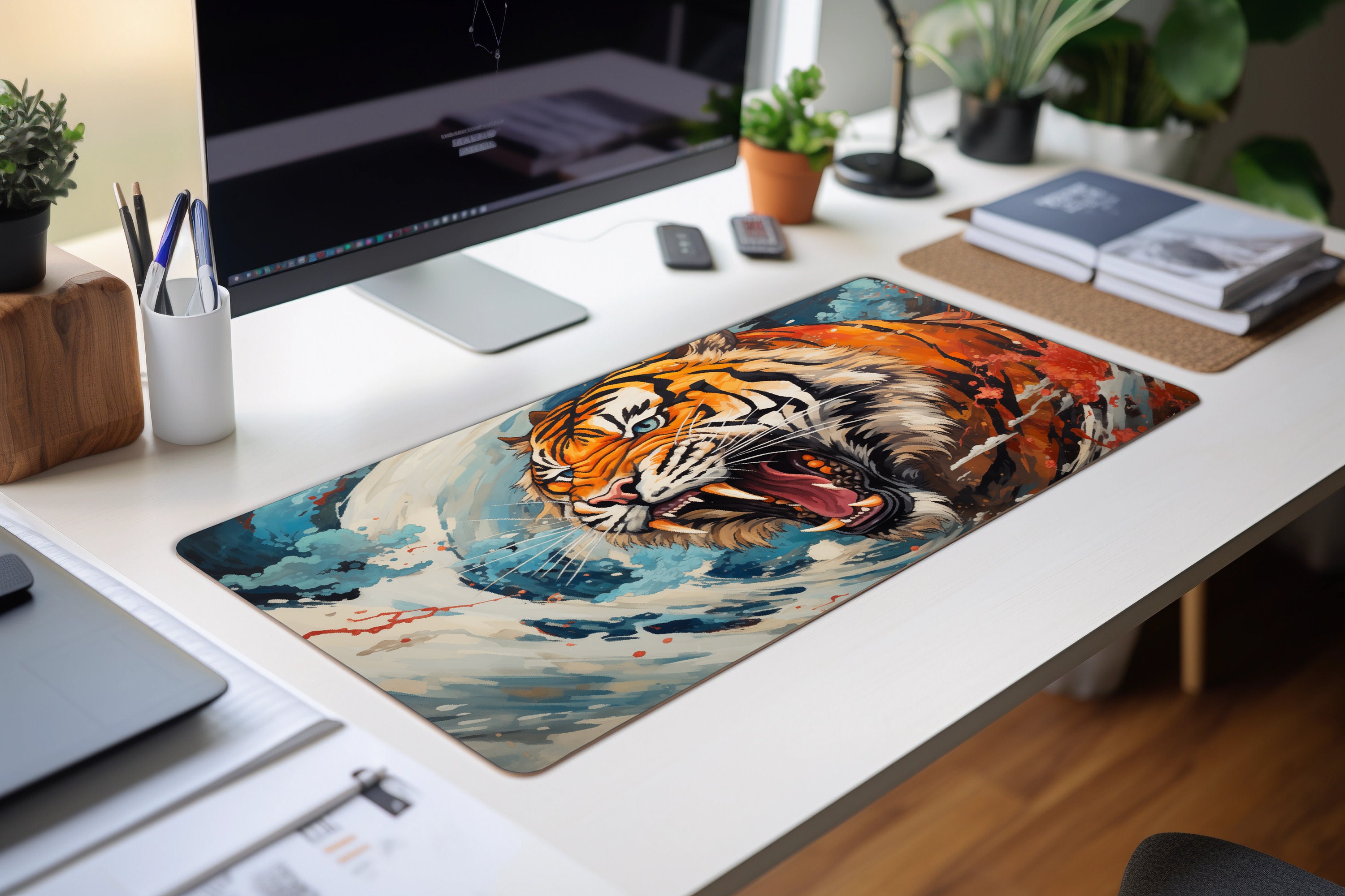 Tiger Large Mouse Pad Gamer Desk Mat Tiger Desk Pad Tiger Deskmat Tiger ...
