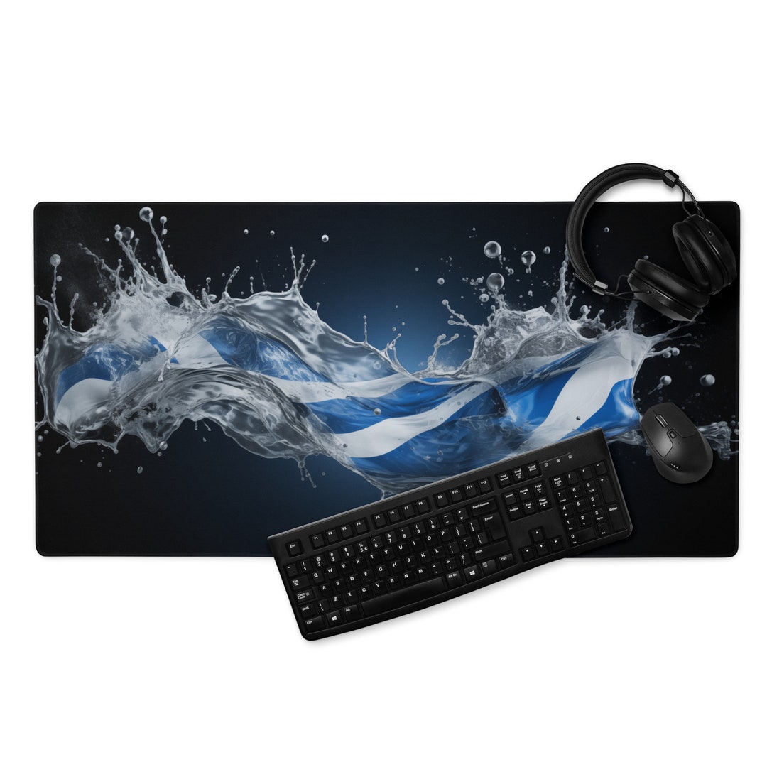 Greece Flag XXL Desk Mat Vibrant Greek Mouse Pad for Gaming and Design ...