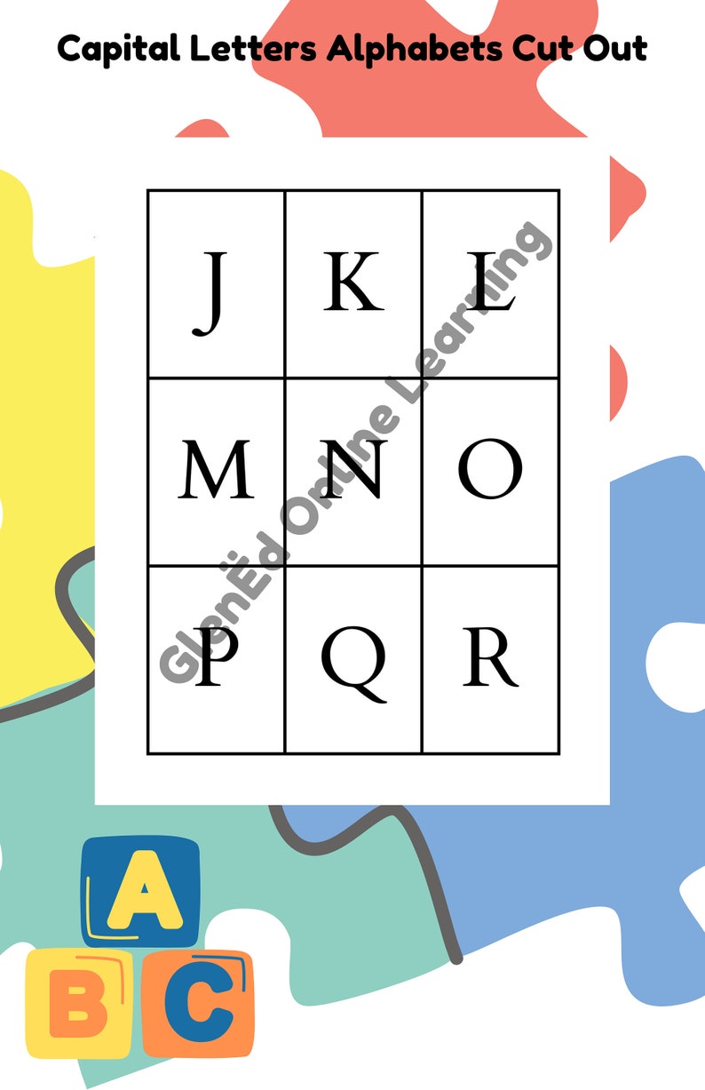 Alphabets All Capitals - Cut Out - Etsy