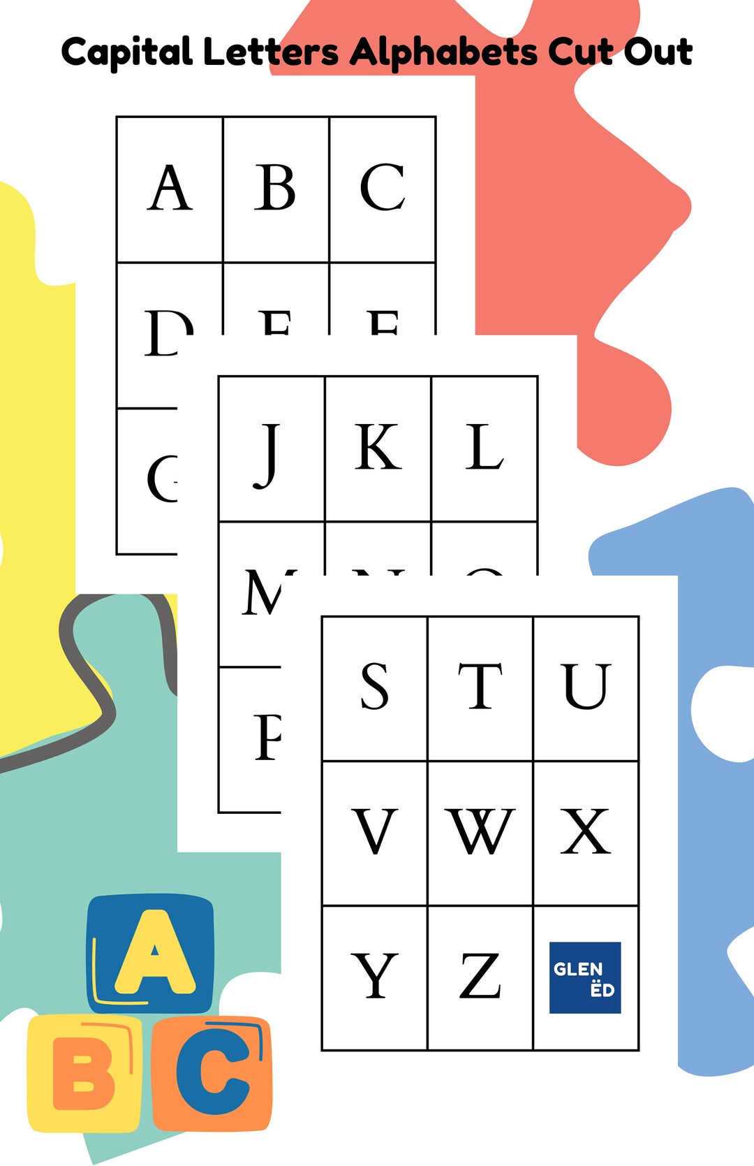 Alphabets All Capitals - Cut Out - Etsy