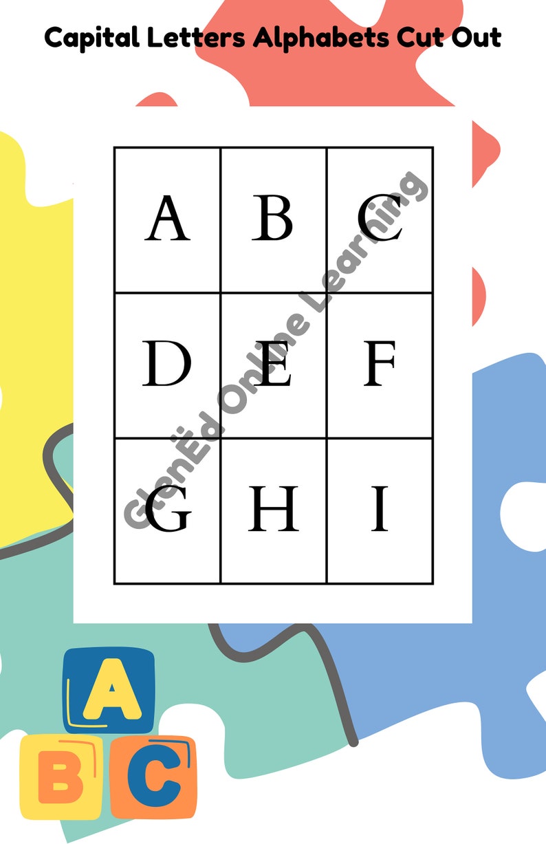 Alphabets All Capitals - Cut Out - Etsy