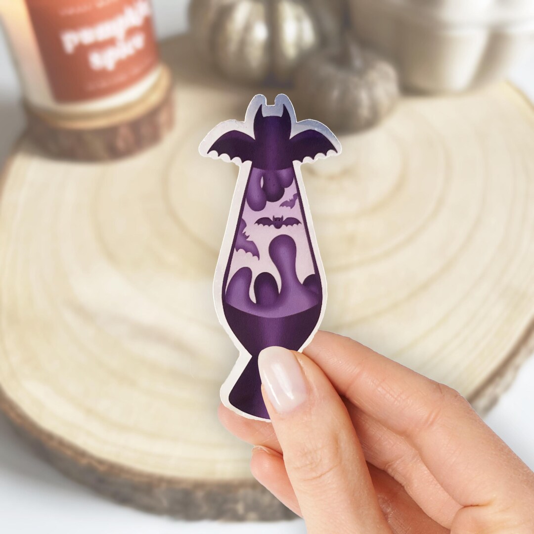 Waterproof Bat Lava Lamp Sticker | Vintage Aesthetic | Clear Vinyl ...