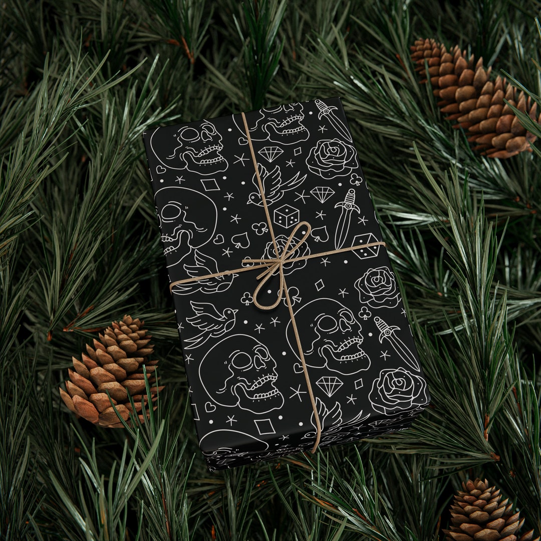 Black American Traditional Tattoo Wrapping Paper - Etsy