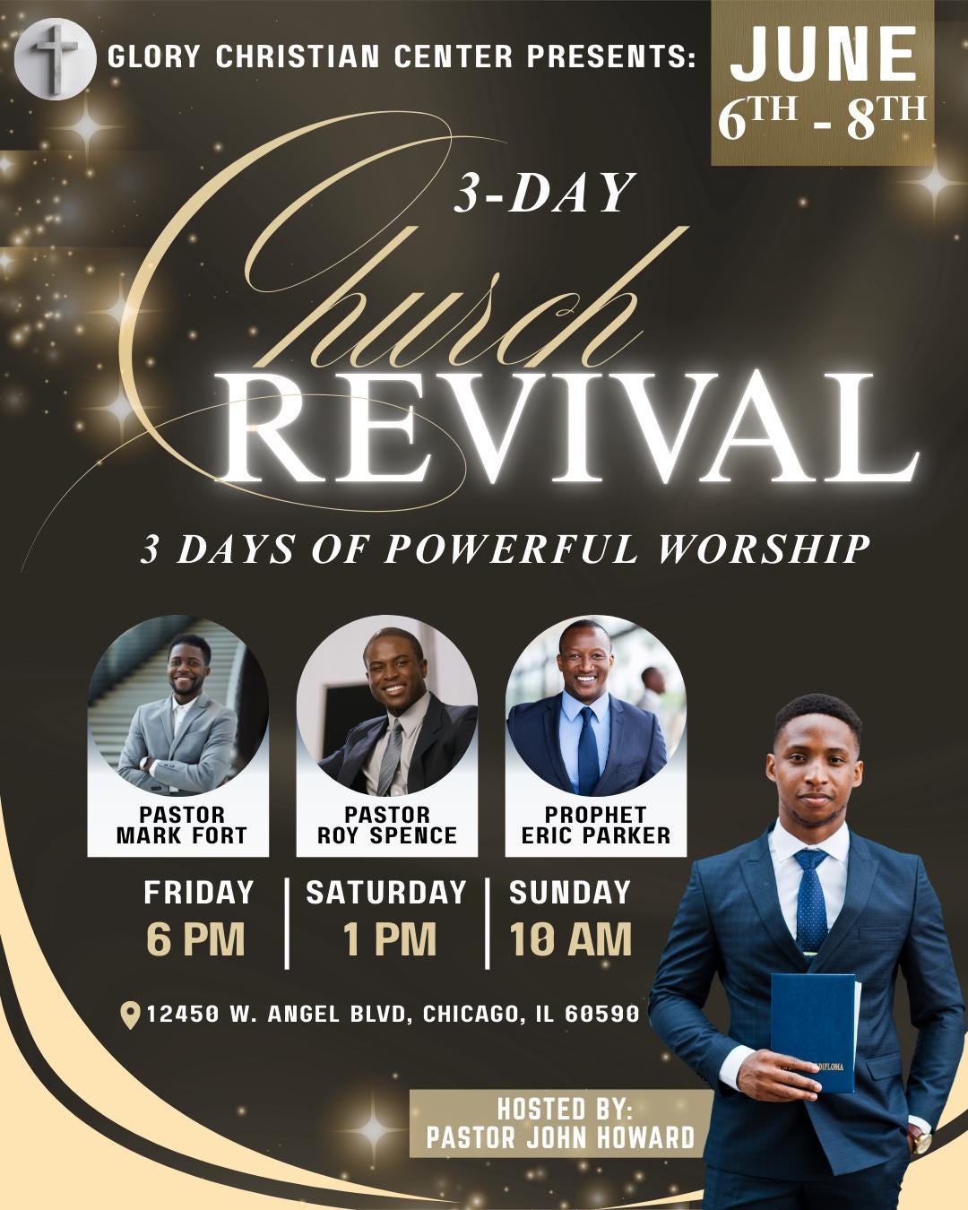Black Revival Church Flyer Editable Canva Template - Etsy