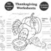 K-1 Worksheets - Thanksgiving Worksheets - Printable - B&W - Homeschool ...