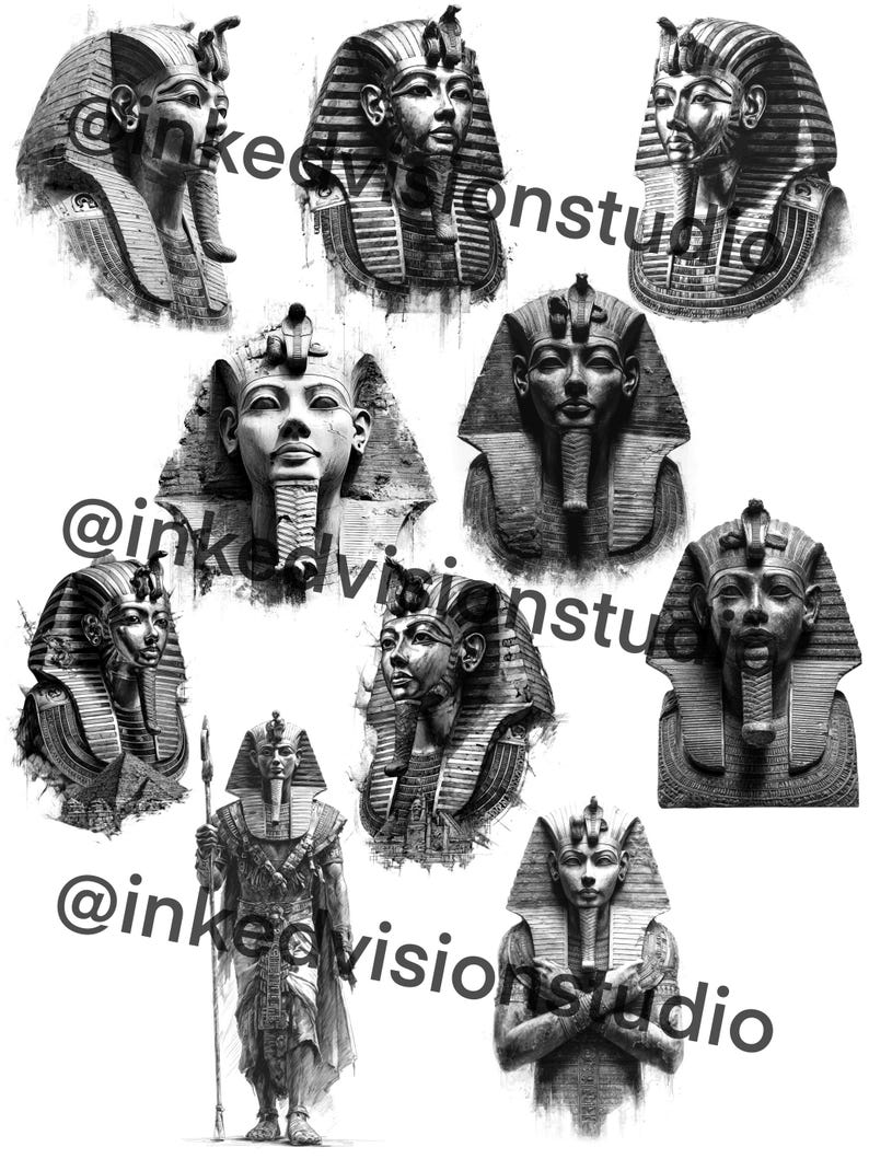 Egyptian Pharaoh Realism Procreate Stamp Set 1 - 50 Egypt Brush Stamps ...