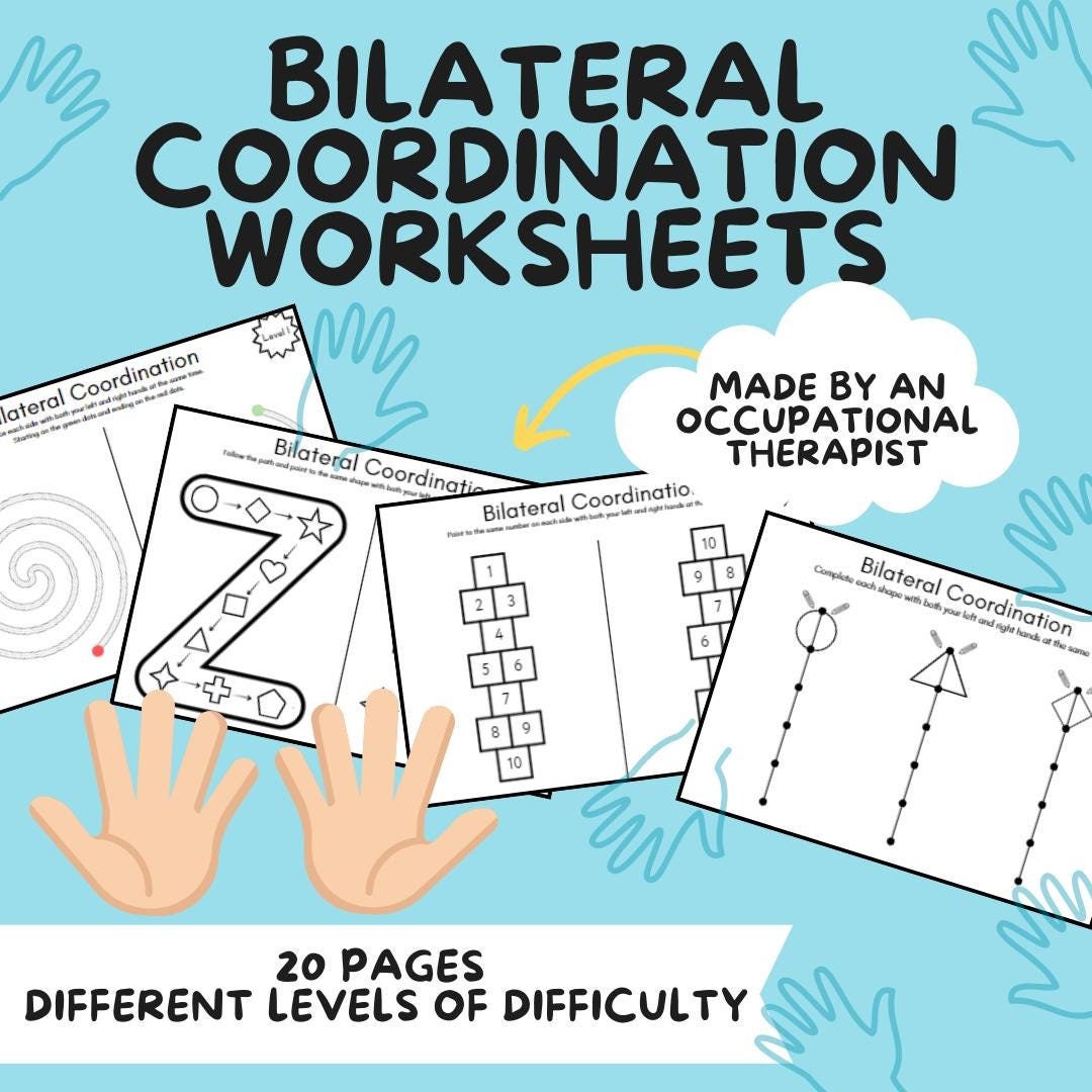 Bilateral Coordination Worksheets - Etsy