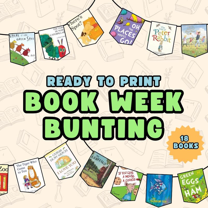 Printable Book Bunting - Etsy