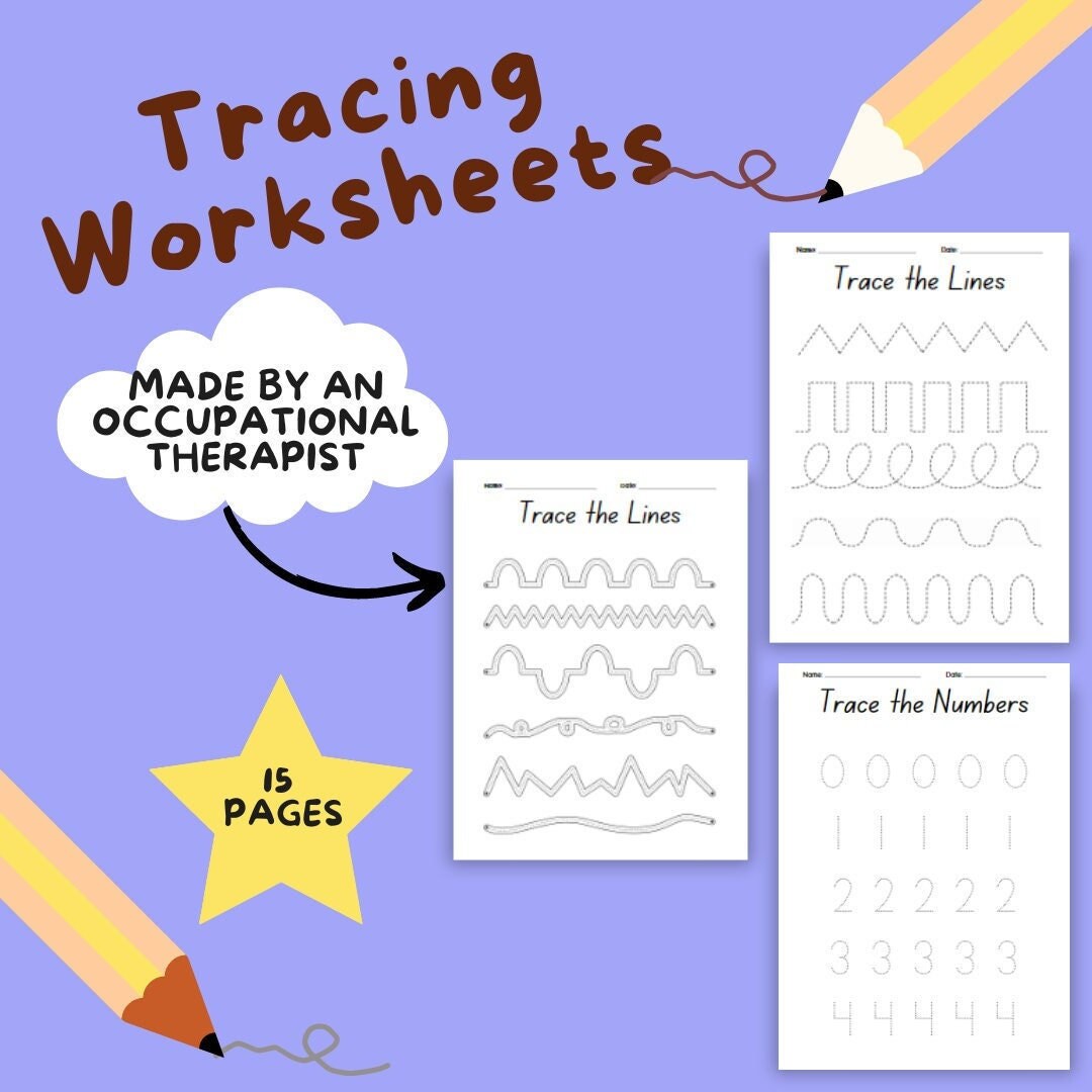 Tracing Worksheets | 15 Pages of Handwriting Practice | Ready to Print ...