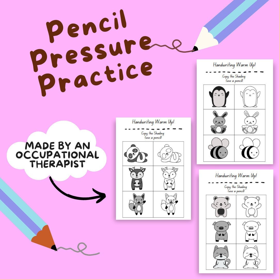 Pencil Pressure Handwriting Warm-up Worksheet | Occupational Therapy ...