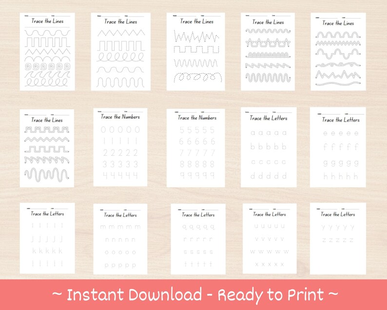 Tracing Worksheets | 15 Pages of Handwriting Practice | Ready to Print ...