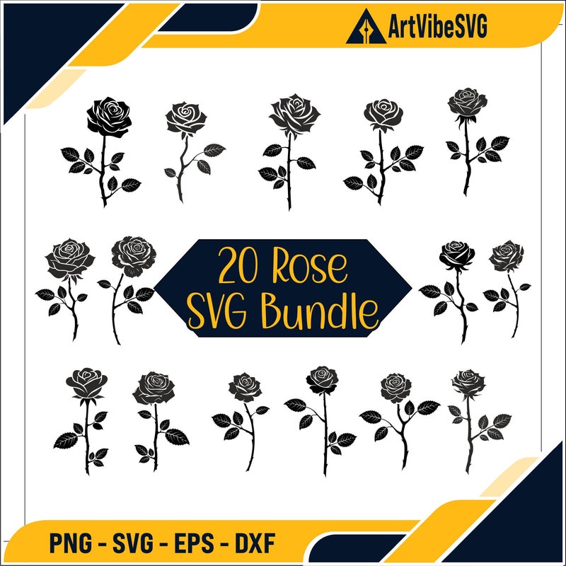Rose Svg - Etsy