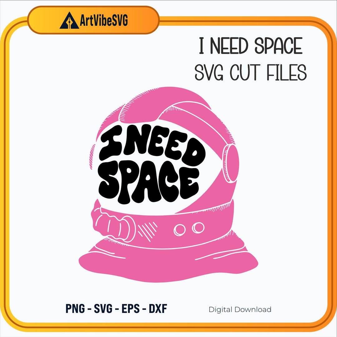 Pink I Need Space SVG Retro Space Art Creative Cut Files for Cricut ...