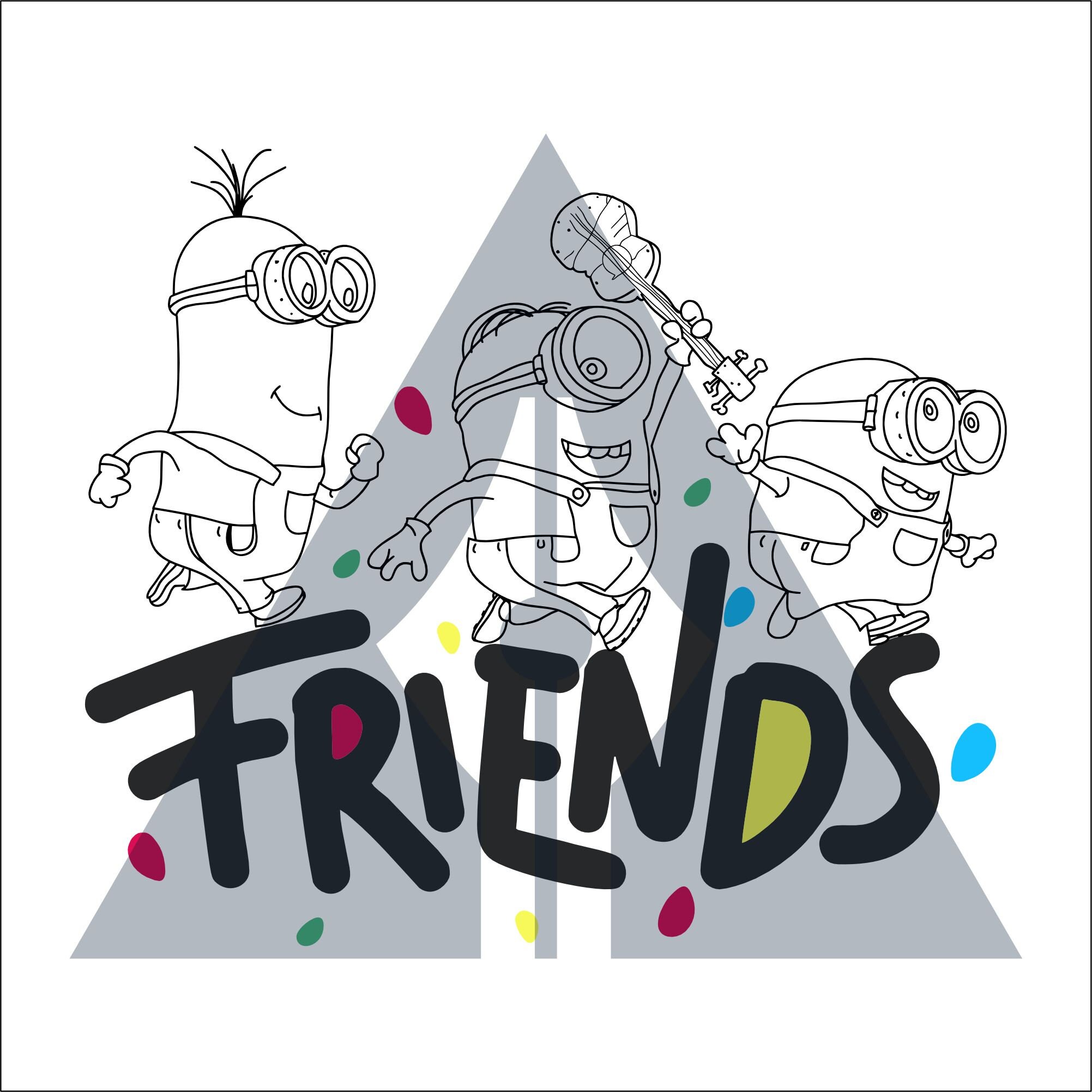 Minions Friends Svg Bundle, Cute Cartoon SVG, Digital Download, Cricut ...