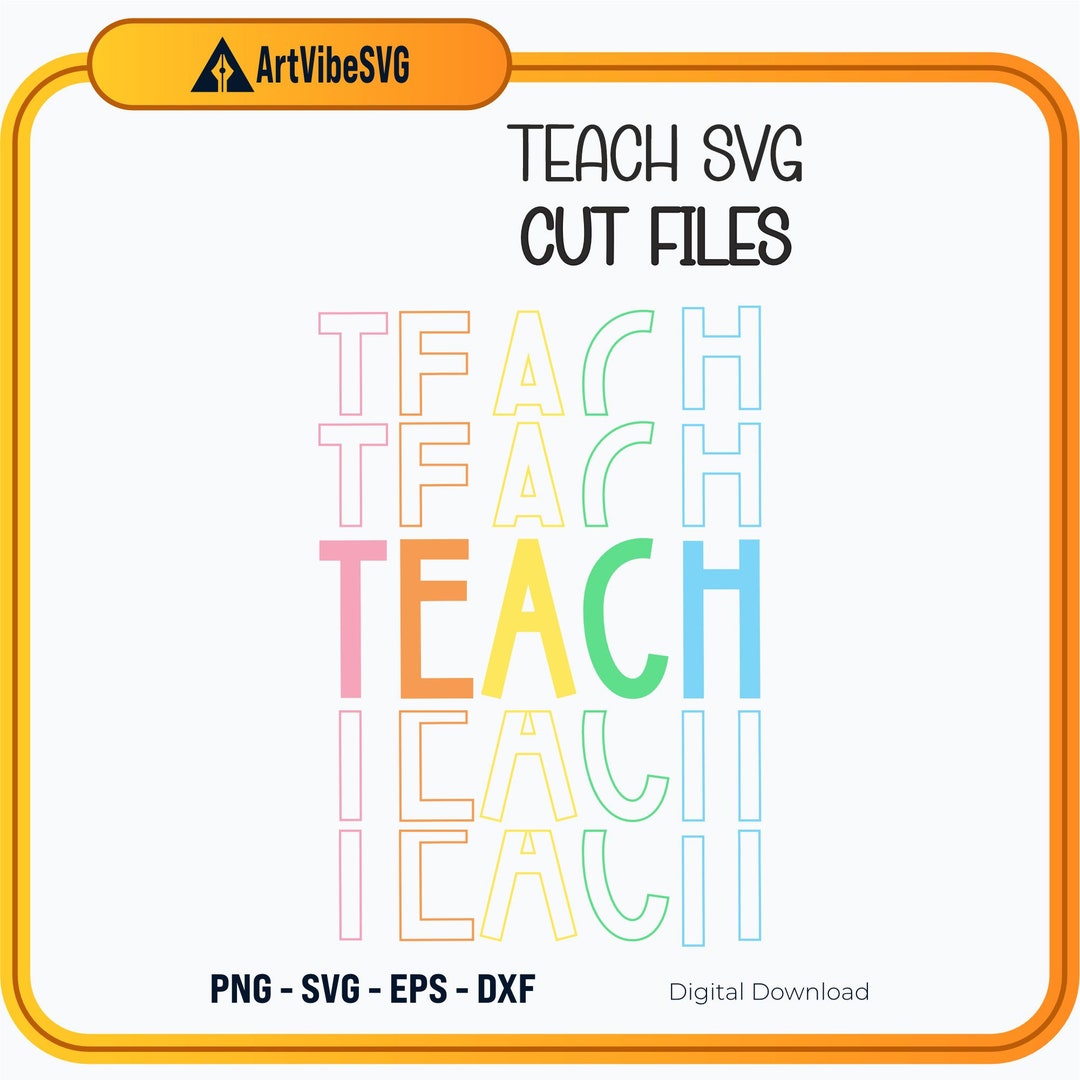Colorful Teach Svg PNG Bundle, Colorful Teach Svg for T-shirts, Mugs ...