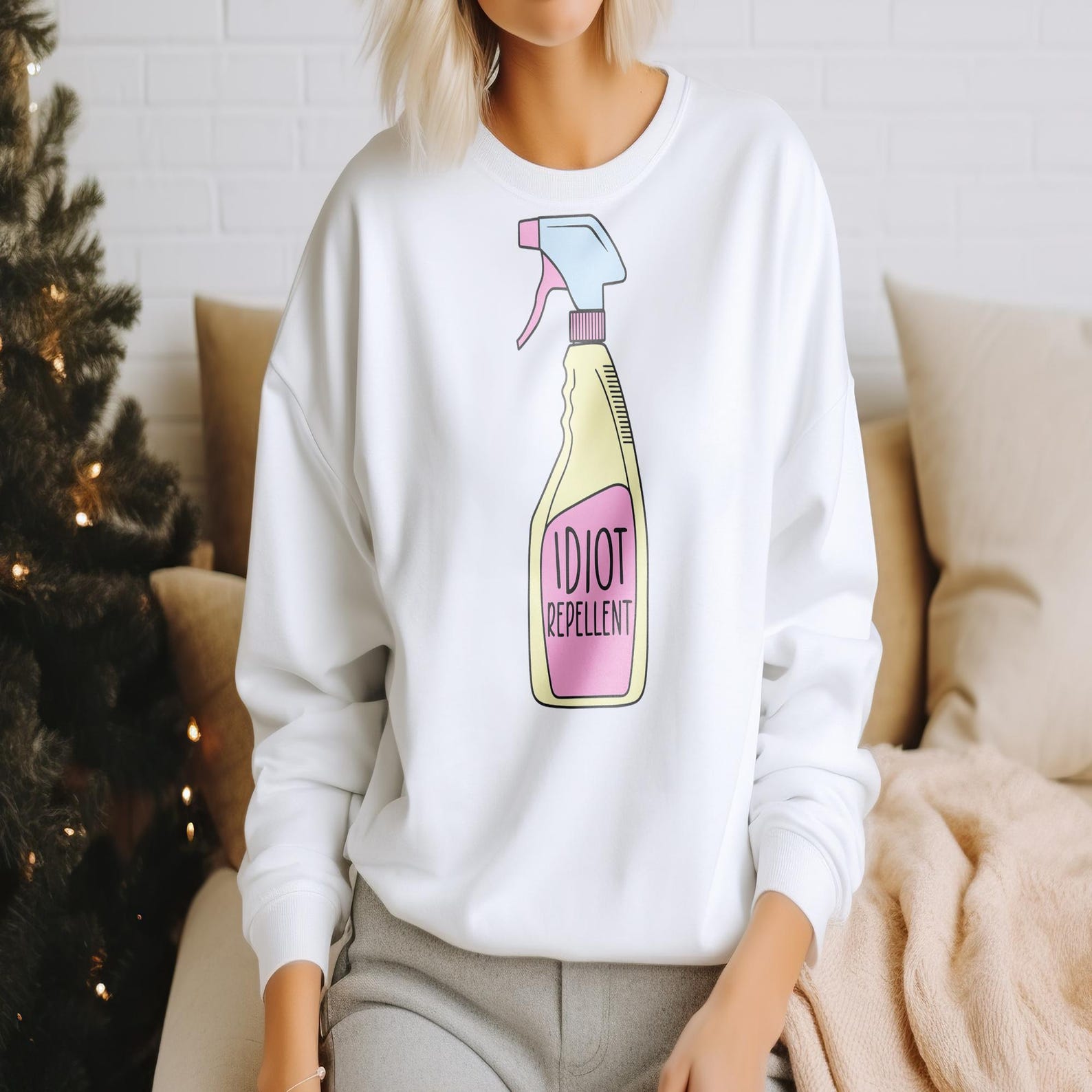 Idiot Repellent Funny Spray Bottle SVG - Humorous DIY Sticker and Mug ...